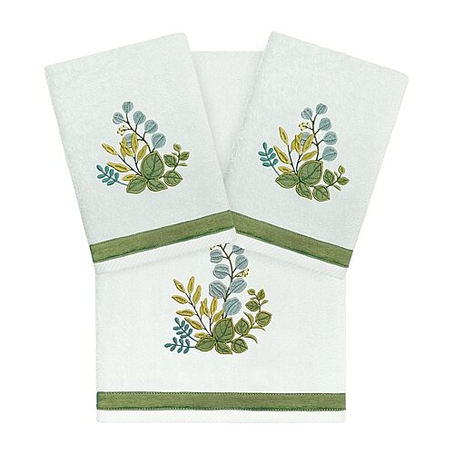 Click here for Linum Home Turkish Cotton Botanica Embellished 3-P... prices