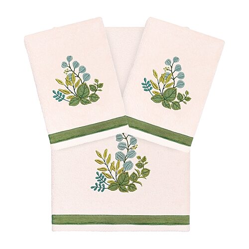 Click here for Linum Home Turkish Cotton Botanica Embellished 3-P... prices