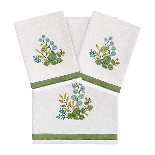 Click here for Linum Home Turkish Cotton Botanica Embellished 3-P... prices