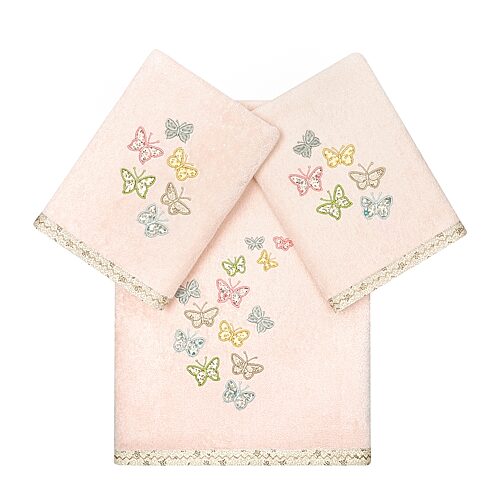 Click here for Linum Home Turkish Cotton Mariposa Embellished 3-P... prices