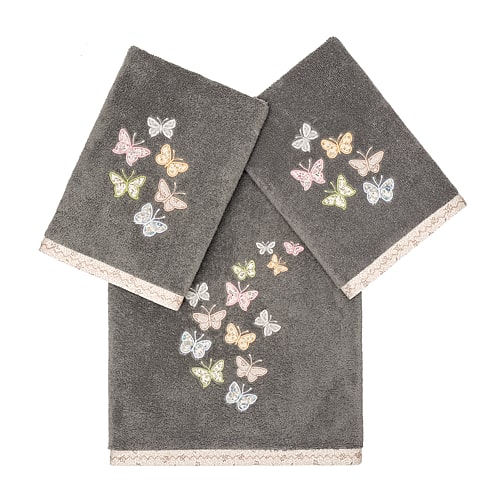 Click here for Linum Home Turkish Cotton Mariposa Embellished 3-P... prices