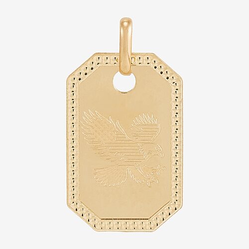 Click here for Mens 10K Gold Dog Tag Pendant  One Size  Yellow prices