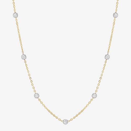 Click here for Womens 14K Two Tone Gold 18 Inch Link Chain Neckla... prices