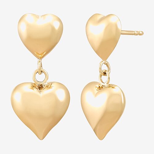 Click here for Gold Addiction Womens 10K Gold Heart Drop Earrings... prices