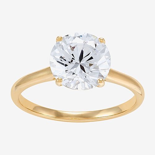 Click here for Womens White Cubic Zirconia 10K Gold Round Solitai... prices