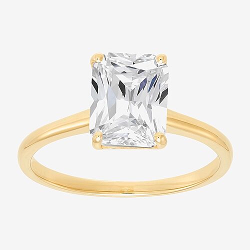 Click here for Womens White Cubic Zirconia 10K Gold Solitaire Coc... prices