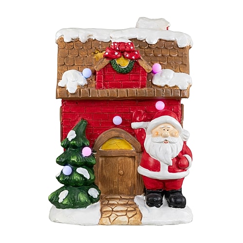 Click here for 16 Red LED Lighted House with Santa Musical Christ... prices