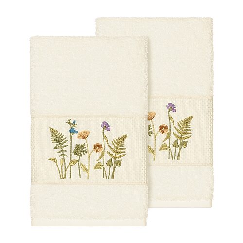 Click here for Linum Home Serenity 2-Pc. Embellished Hand Towel S... prices