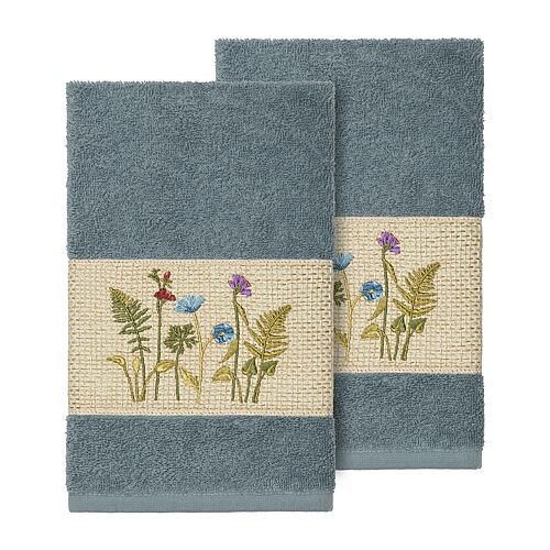 Click here for Linum Home Serenity 2-Pc. Embellished Hand Towel S... prices
