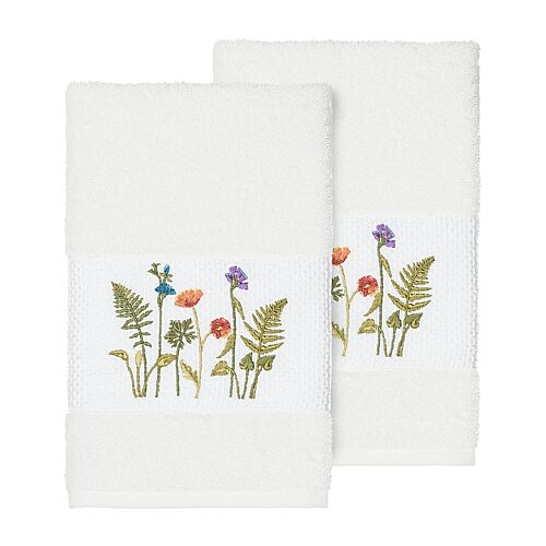 Click here for Linum Home Serenity 2-Pc. Embellished Hand Towel S... prices