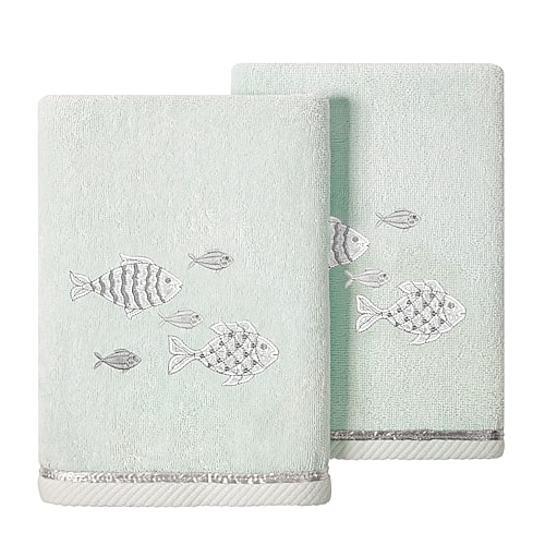 Click here for Linum Home Turkish Cotton Figi Embellished 2-Pc. H... prices
