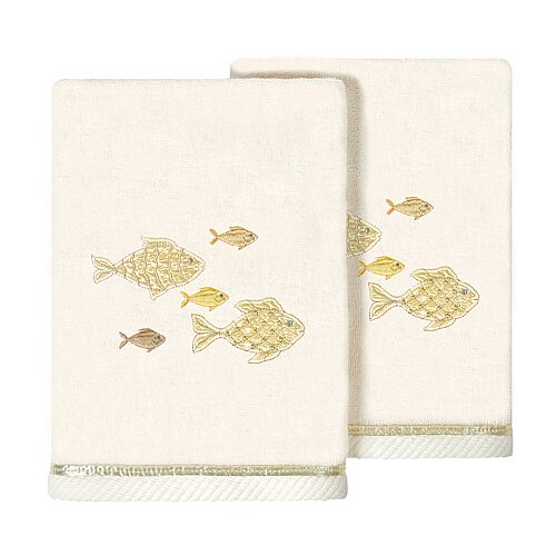 Click here for Linum Home Turkish Cotton Figi Embellished 2-Pc. H... prices