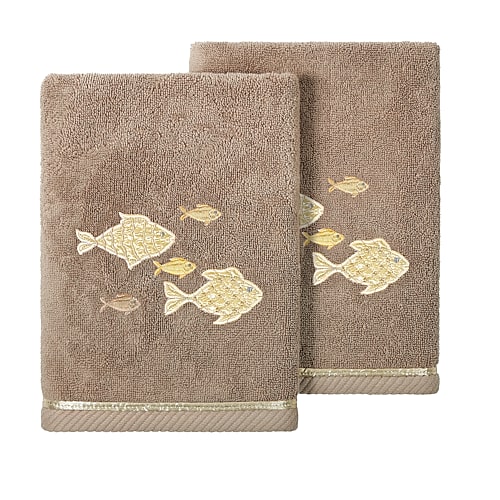 Click here for Linum Home Turkish Cotton Figi Embellished 2-Pc. H... prices