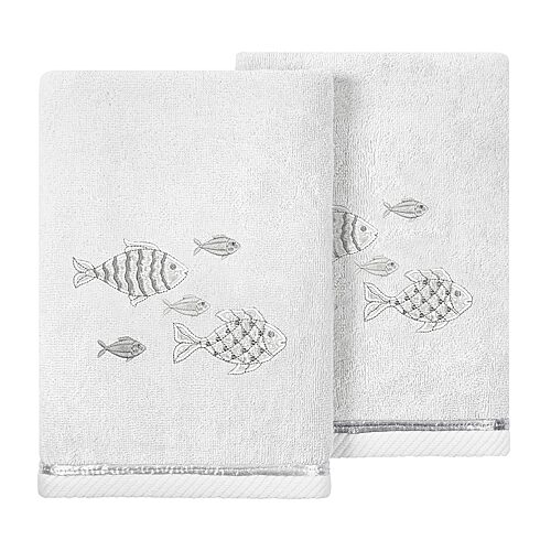 Click here for Linum Home Turkish Cotton Figi Embellished 2-Pc. H... prices