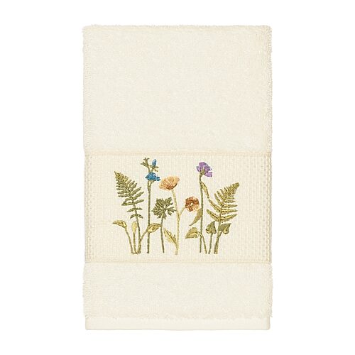 Linum Home Turkish Cotton Serenity Embellished Hand Towel - Cream