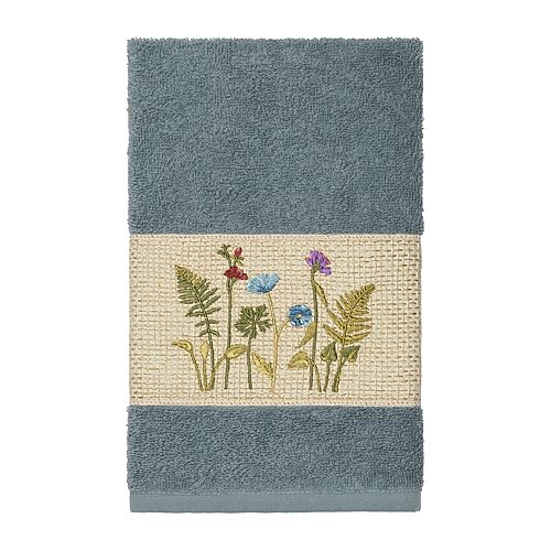 Linum Home Turkish Cotton Serenity Embellished Hand Towel - Teal