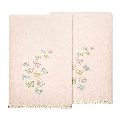 Click here for Linum Home Turkish Cotton Mariposa Embellished 2-P... prices