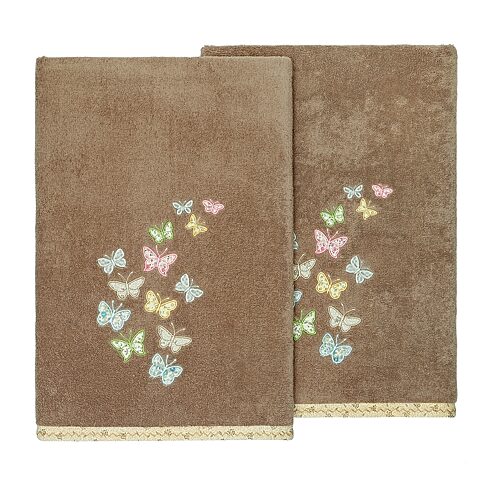 Click here for Linum Home Turkish Cotton Mariposa Embellished 2-P... prices