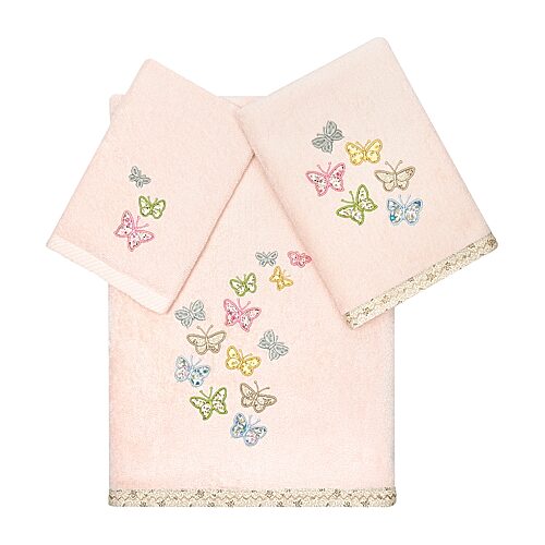 Click here for Linum Home Turkish Cotton Mariposa Embellished 3-P... prices