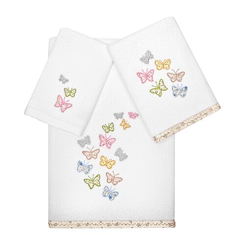 Click here for Linum Home Turkish Cotton Mariposa Embellished 3-P... prices
