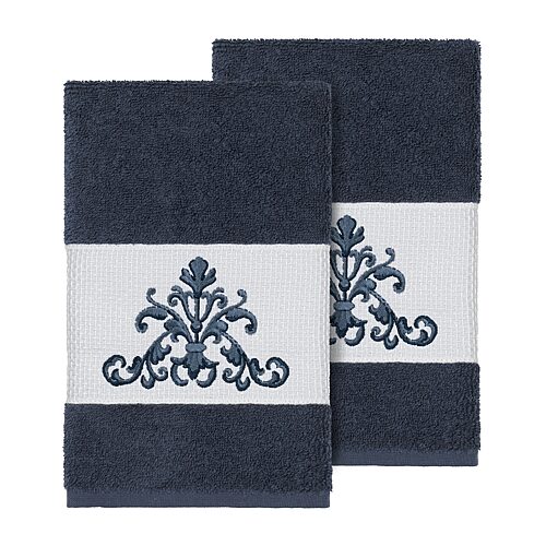 Linum Home Textiles Scarlet 2-pc. Embellished Hand Towel  One Size  Blue
