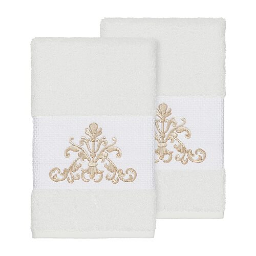 Click here for Linum Home Scarlet 2-Pc. Embellished Hand Towel Se... prices