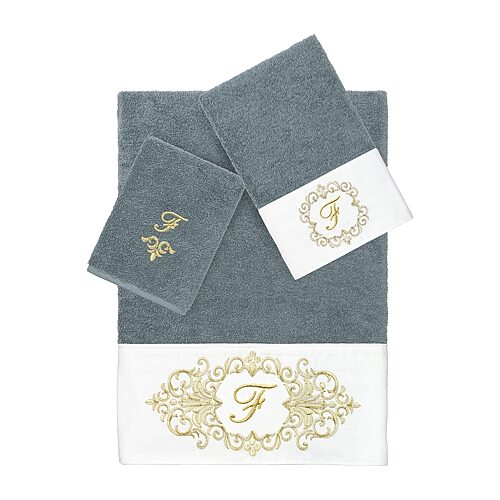 Linum Home Textiles Monica Gold 3-pc. Bath Towel Set  One Size  Blue