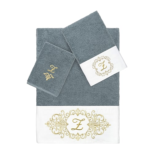 Linum Home Textiles Monica Gold 3-pc. Bath Towel Set  One Size  Blue