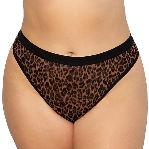 Click here for Curvy Couture Sheer Mesh High Cut Thong-1312  Larg... prices