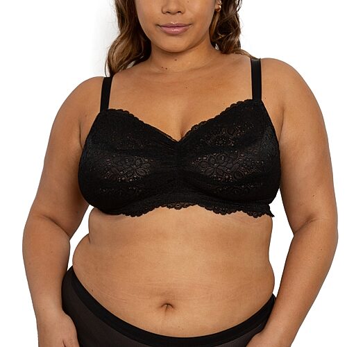Click here for Curvy Couture Luxe Lace Wireless Bralette-1348  X-... prices