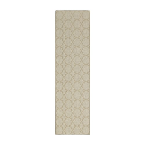 Garland Sparta Geometric Stain Resistant Indoor Rectangular Runner  One Size  Beige