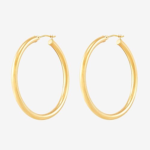 Click here for Womens 14K Gold 40mm Round Hoop Earrings  One Size prices