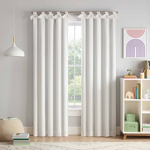 Click here for Eclipse Kids Bow Tab Top Blackout Single Curtain P... prices