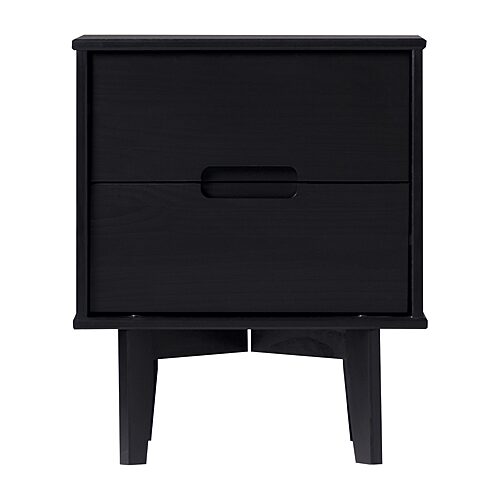 Click here for 2-Drawer Groove Handle Nightstand  One Size  Black prices
