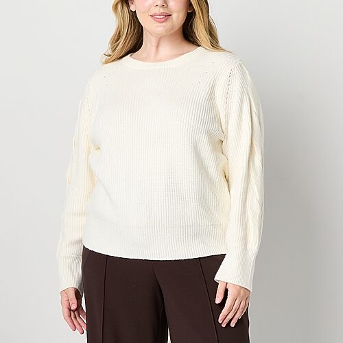 Click here for Liz Claiborne Plus Womens Crew Neck Long Sleeve Pu... prices