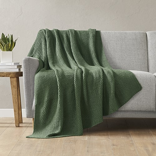 Click here for Ink+Ivy Bree Knit Throw  50 x 60 - Green prices
