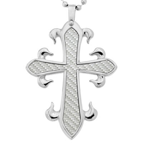 Click here for Mens Cross Pendant Necklace Stainless Steel  One S... prices