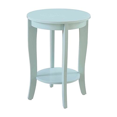 American Heritage Round End Table with Shelf  One Size  Blue