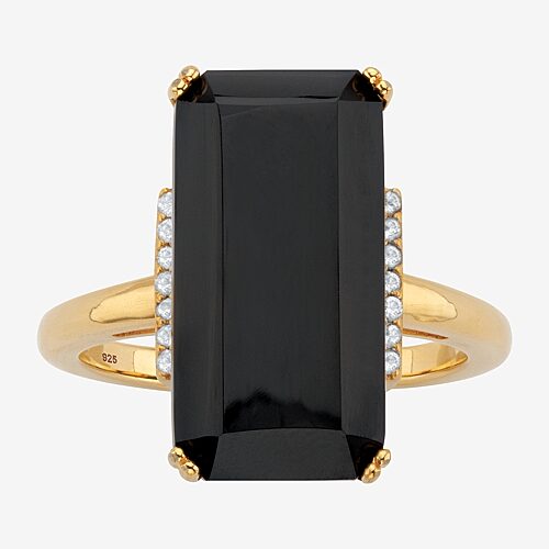 Click here for Womens Genuine Black Onyx 18K Gold Over Silver Coc... prices
