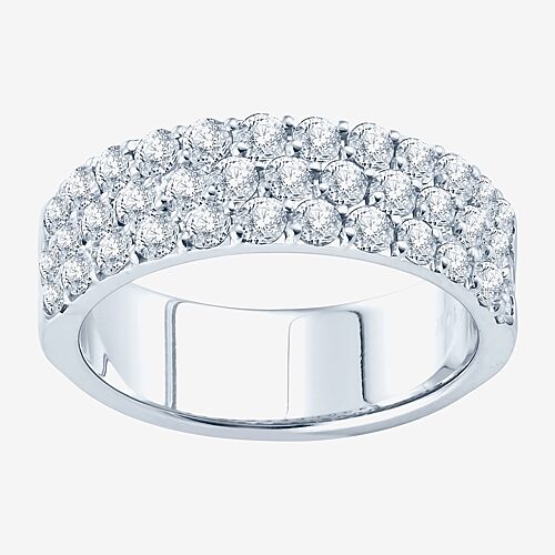 Click here for 1 1/2 CT.T.W. Natural Diamond Three-Row Band  6  W... prices
