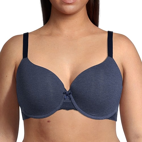 Click here for Ambrielle Cotton Demi Bra  D  Blue prices
