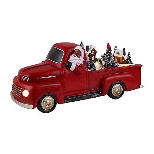 Click here for African American Santa In Red Truck Animated Figur... prices