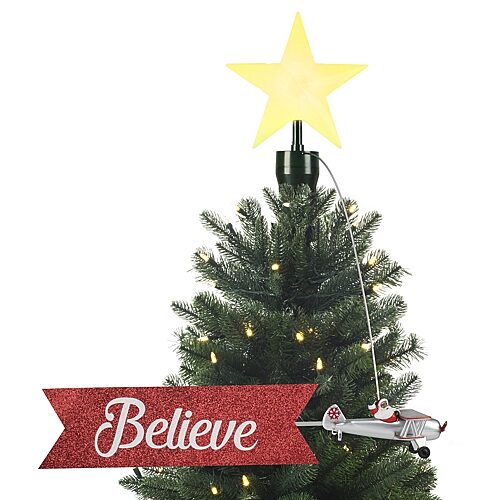 Click here for Animated Santas Biplane Christmas Tree Topper  One... prices
