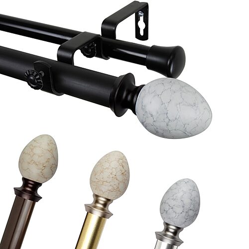 Click here for Rod Desyne Ovate Double Curtain Rod  One Size  Bla... prices