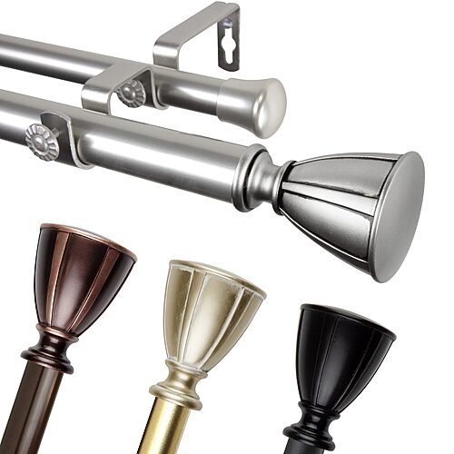 Click here for Rod Desyne Ayla Double Curtain Rod  One Size  Blac... prices