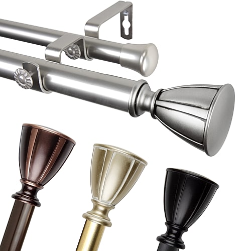 Click here for Rod Desyne Ayla Double Curtain Rod  One Size  Silv... prices