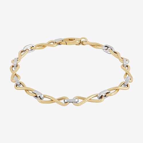 Click here for Mia Oro Womens 14K Two Tone Gold Hollow 7.5 Inch L... prices