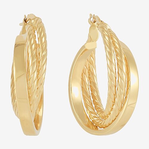 Click here for Mia Oro Womens 14K Gold 30mm Round Hoop Earrings... prices