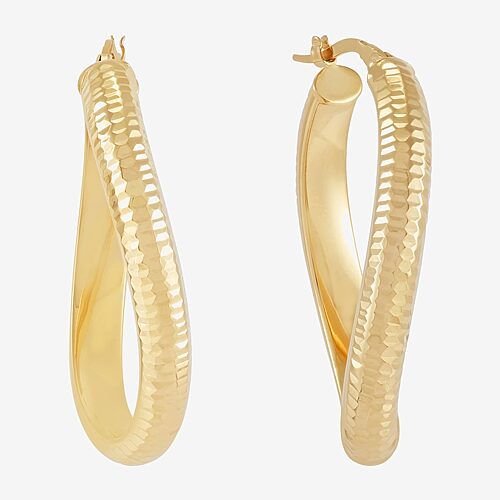 Click here for Mia Oro Womens 14K Gold 28mm Round Hoop Earrings... prices