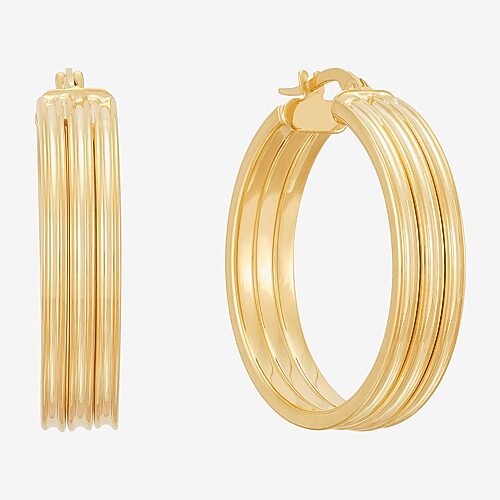 Click here for Made in Italy Womens 14K Gold 31mm Round Hoop Earr... prices